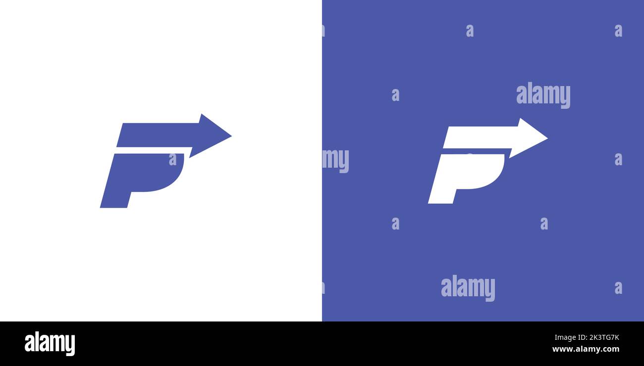 A simple illustration of a Unique letter P initial direction logo ...