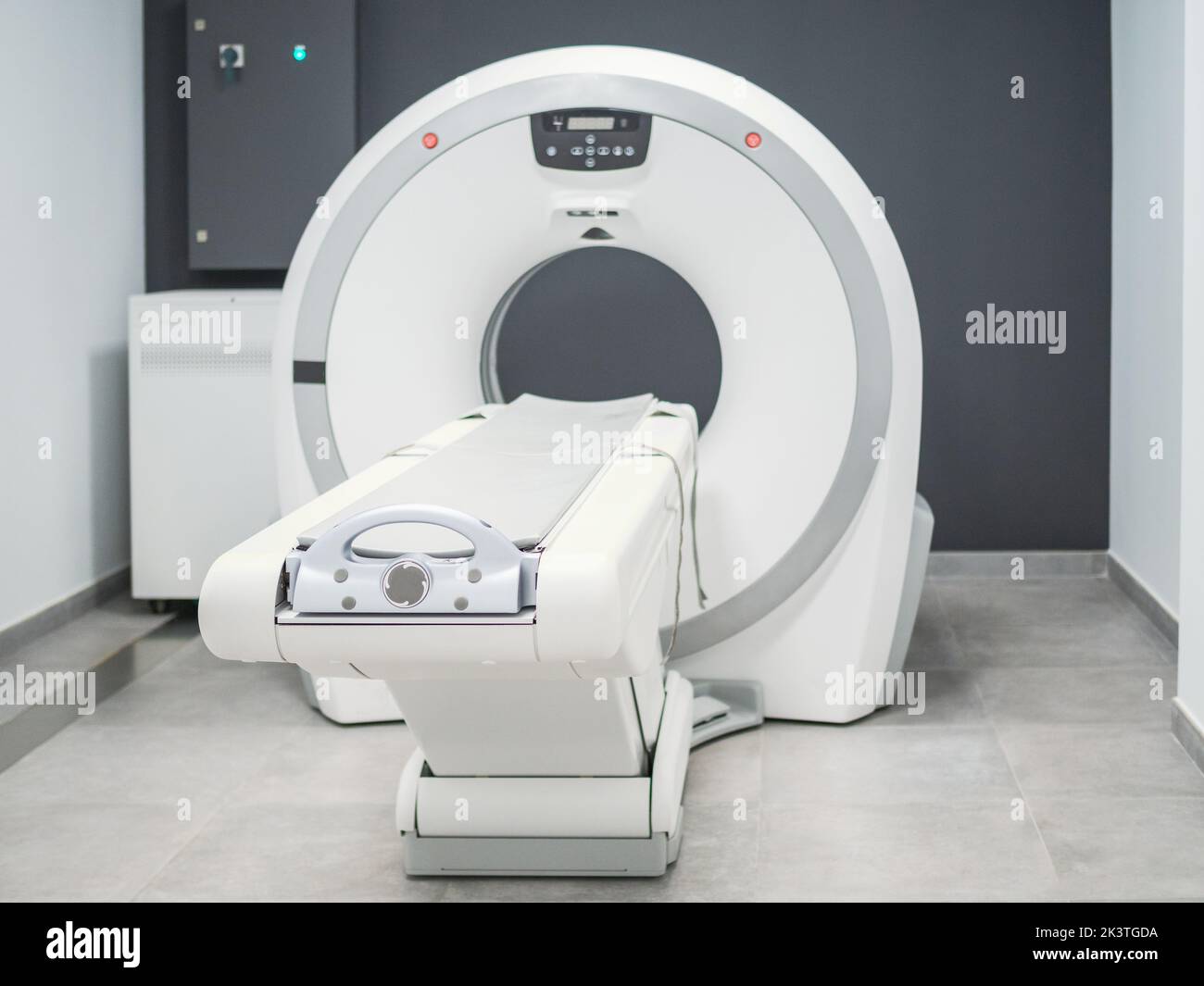 Contemporary MRI scanner located in medical laboratory of hospital ...