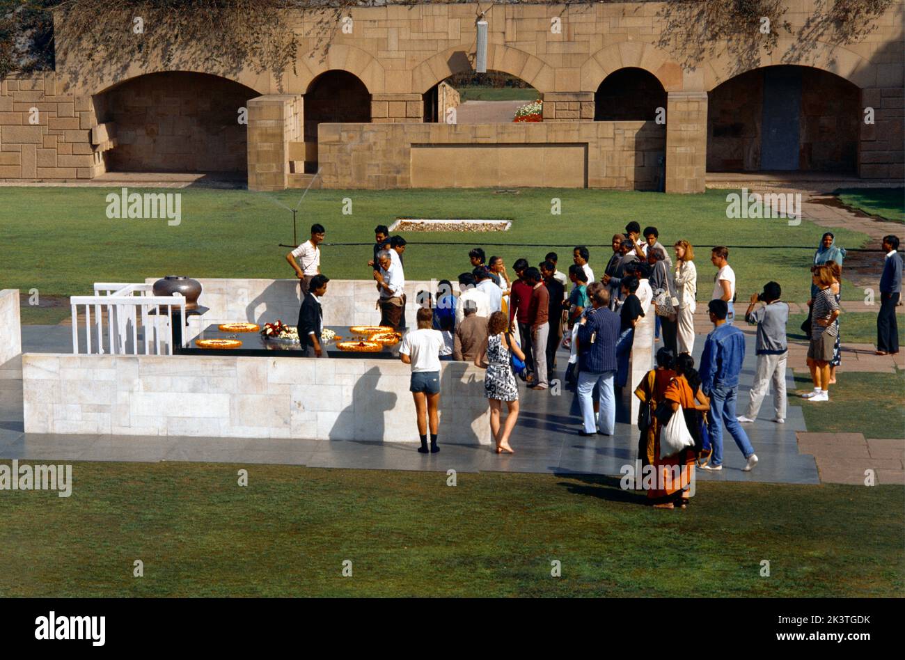 Delhi India Memorial To Mahatma Ghandi Raj Ghat Stock Photo - Alamy