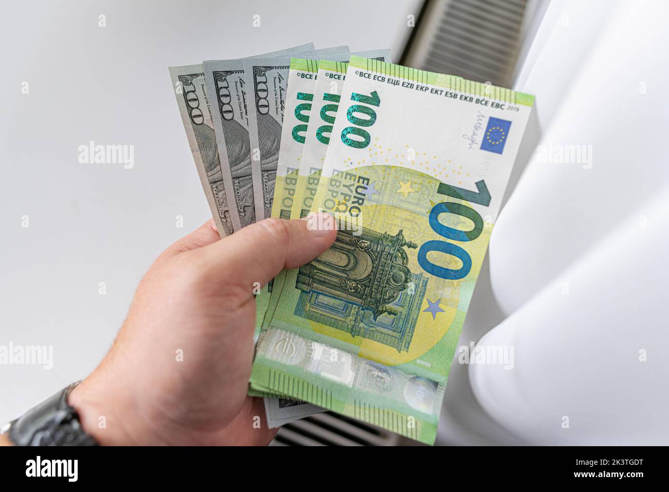 Money euros in hands hi-res stock photography and images - Alamy
