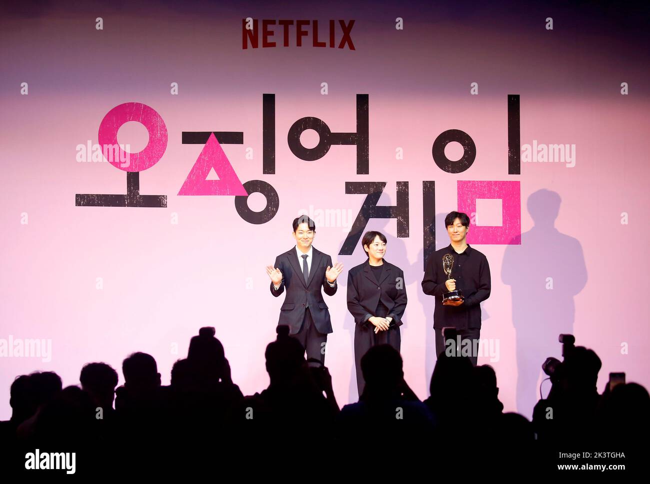 (L-R) Lee Tae-Young, Kim Cha-I, Shim Sang-Min, Sep 16, 2022 : Stunt performers of "Squid Game ...