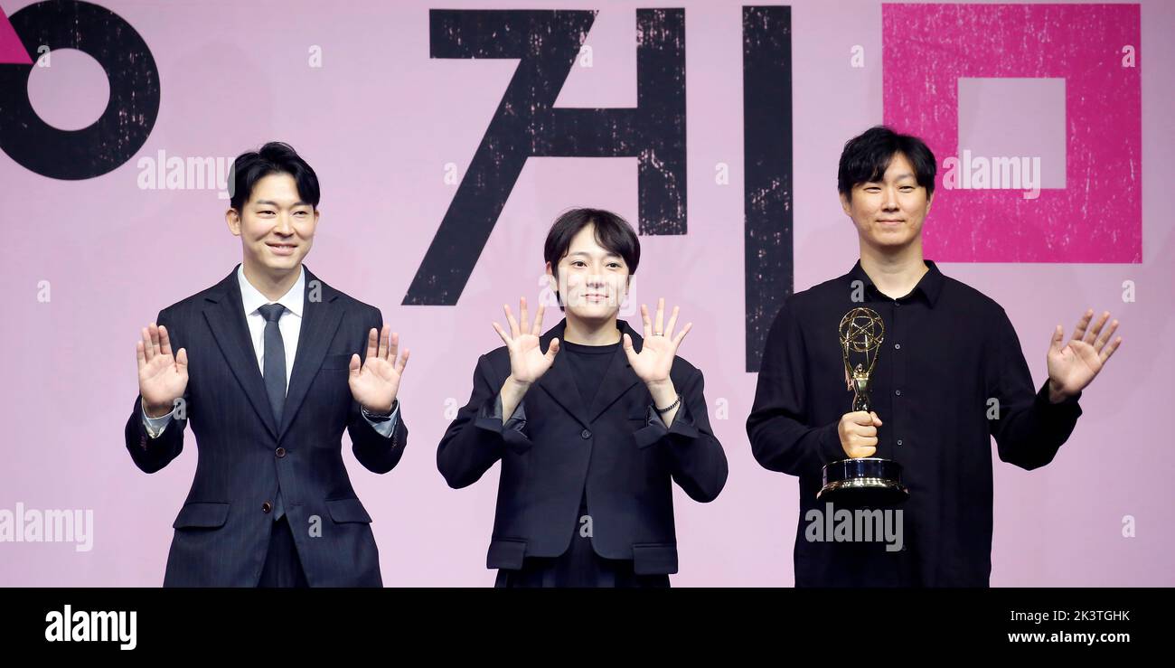 (L-R) Lee Tae-Young, Kim Cha-I, Shim Sang-Min, Sep 16, 2022 : Stunt ...