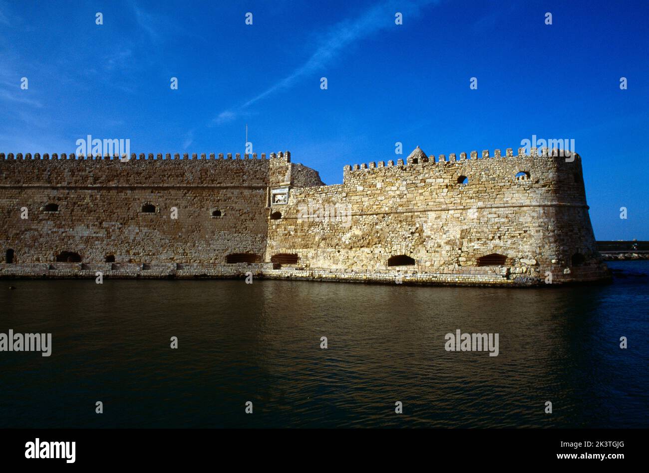 Crete Greece Koules Fortress Venetian Castle in Heraklion Harbour Stock ...