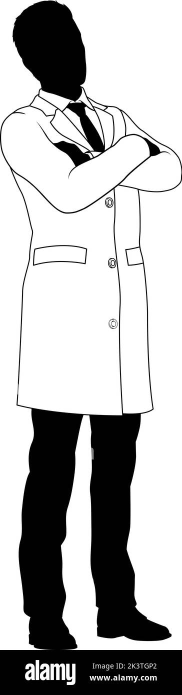 Scientist Engineer Professor Man Silhouette Person Stock Vector Image ...