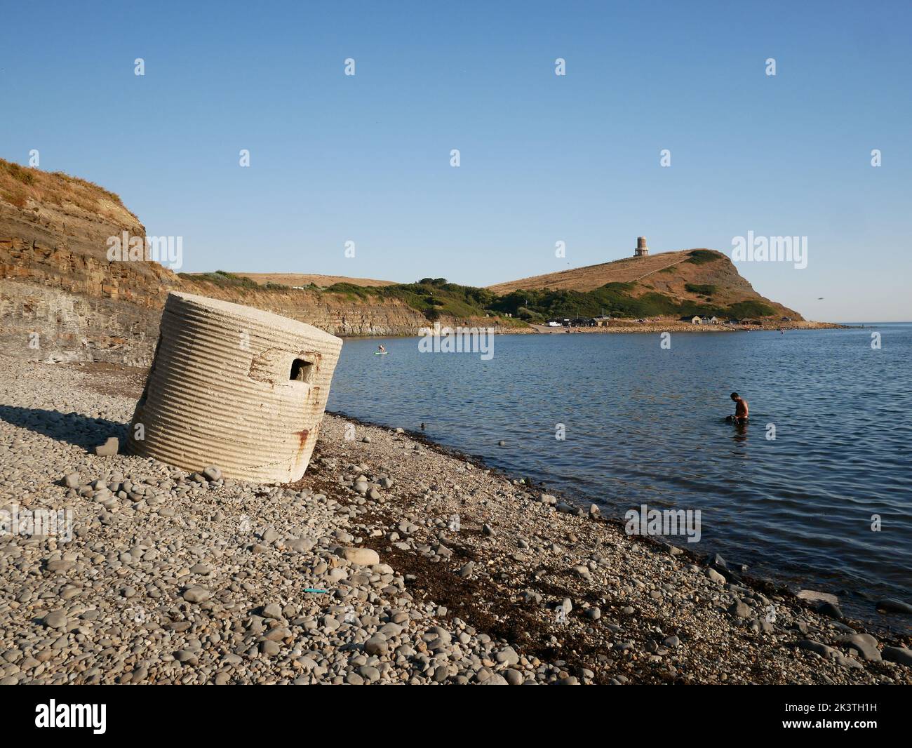 World War II fortification on the beach at Kimmeridge Bay, Dorset UK ...