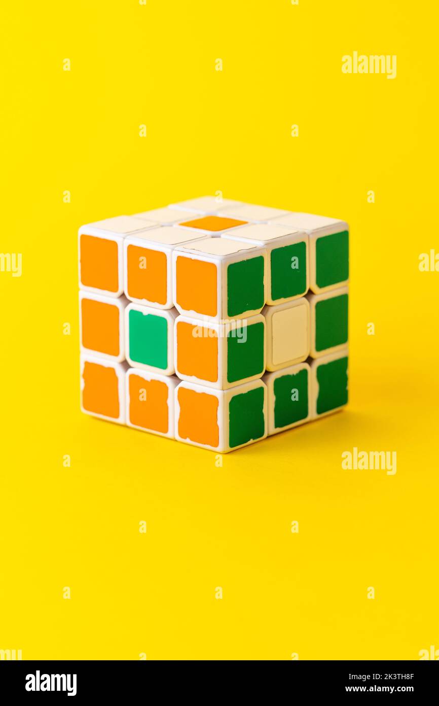 Rubik's Cube three sided logic puzzle Stock Photo - Alamy
