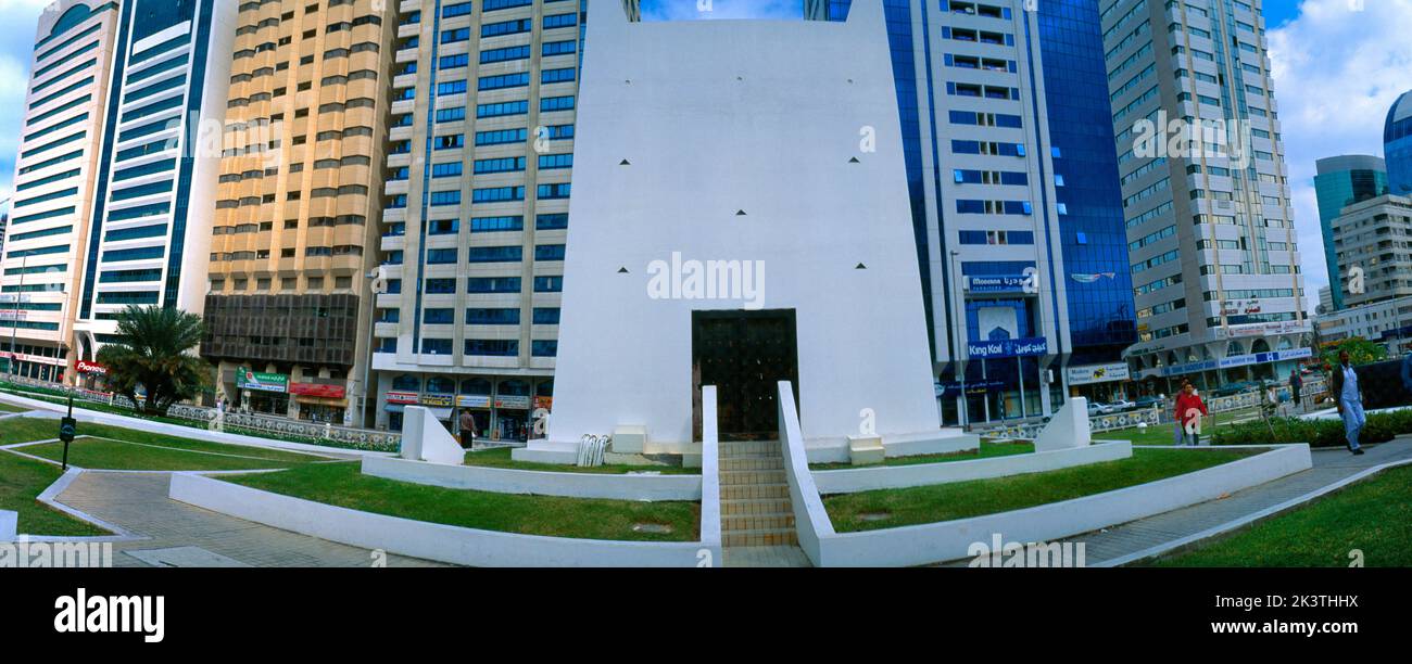 Abu Dhabi UAE Fort Sculpture at Ittihad Square - Heritage Park Al ...
