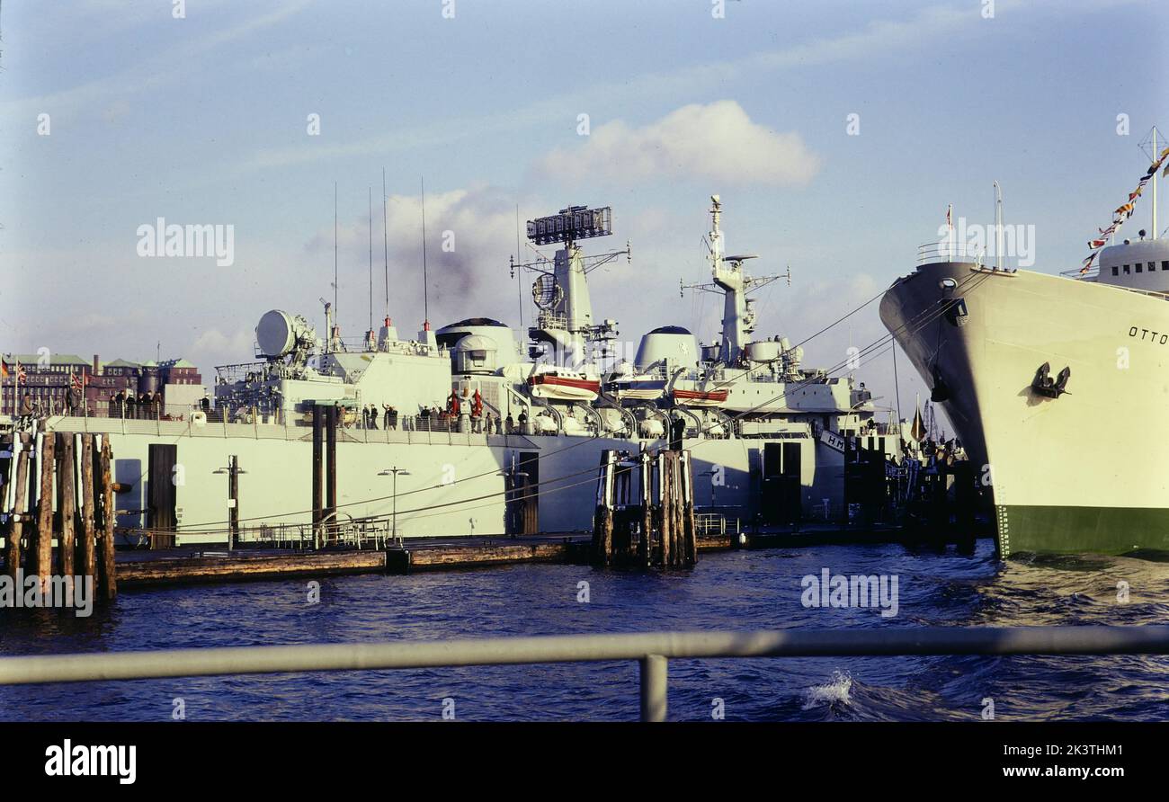 HMS Kent, Hamburg harbor, Western Germany, Archives 1969 Stock Photo ...