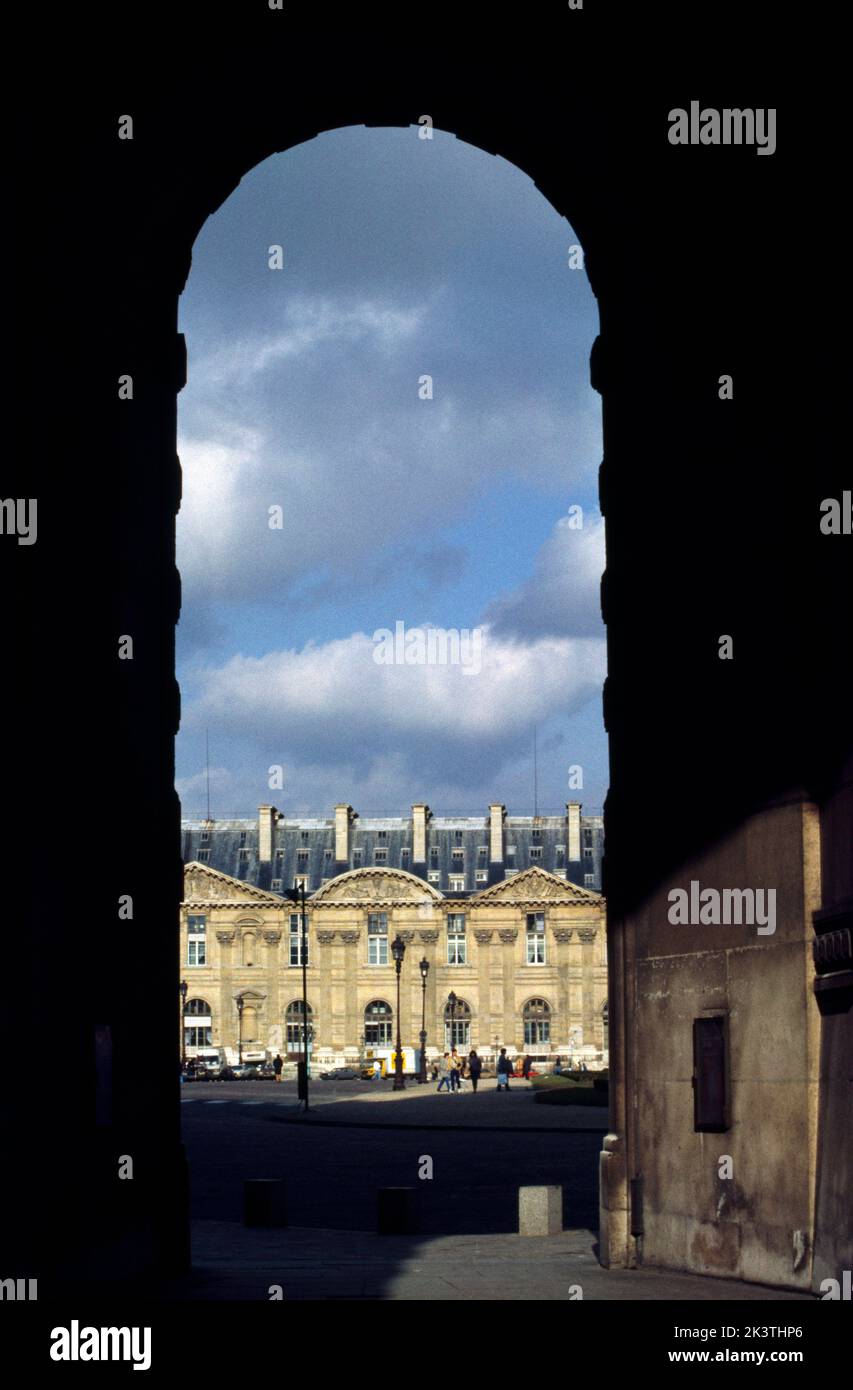 Paris France View From The Louvre Through Archway Stock Photo - Alamy