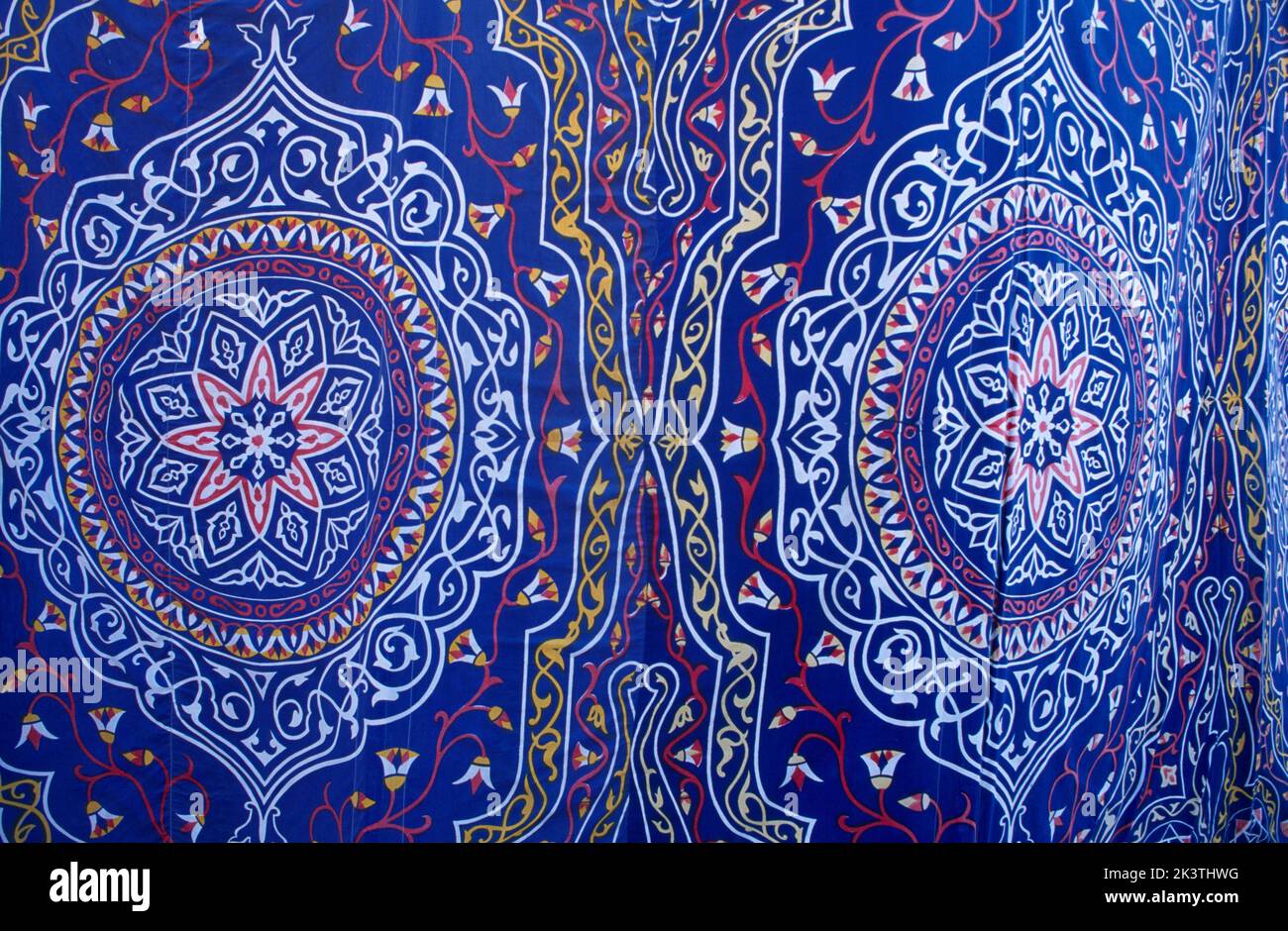 Abu Dhabi UAE Colourful Material of Tent in Cafe Stock Photo - Alamy