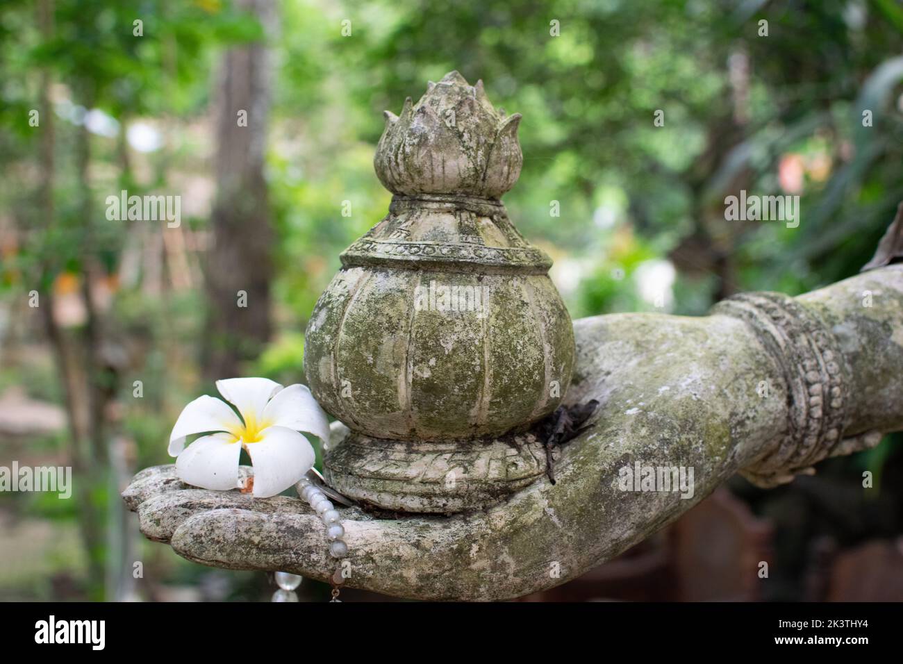 Hand of Ancient statue in Temple of Thailand Stock Photo - Alamy