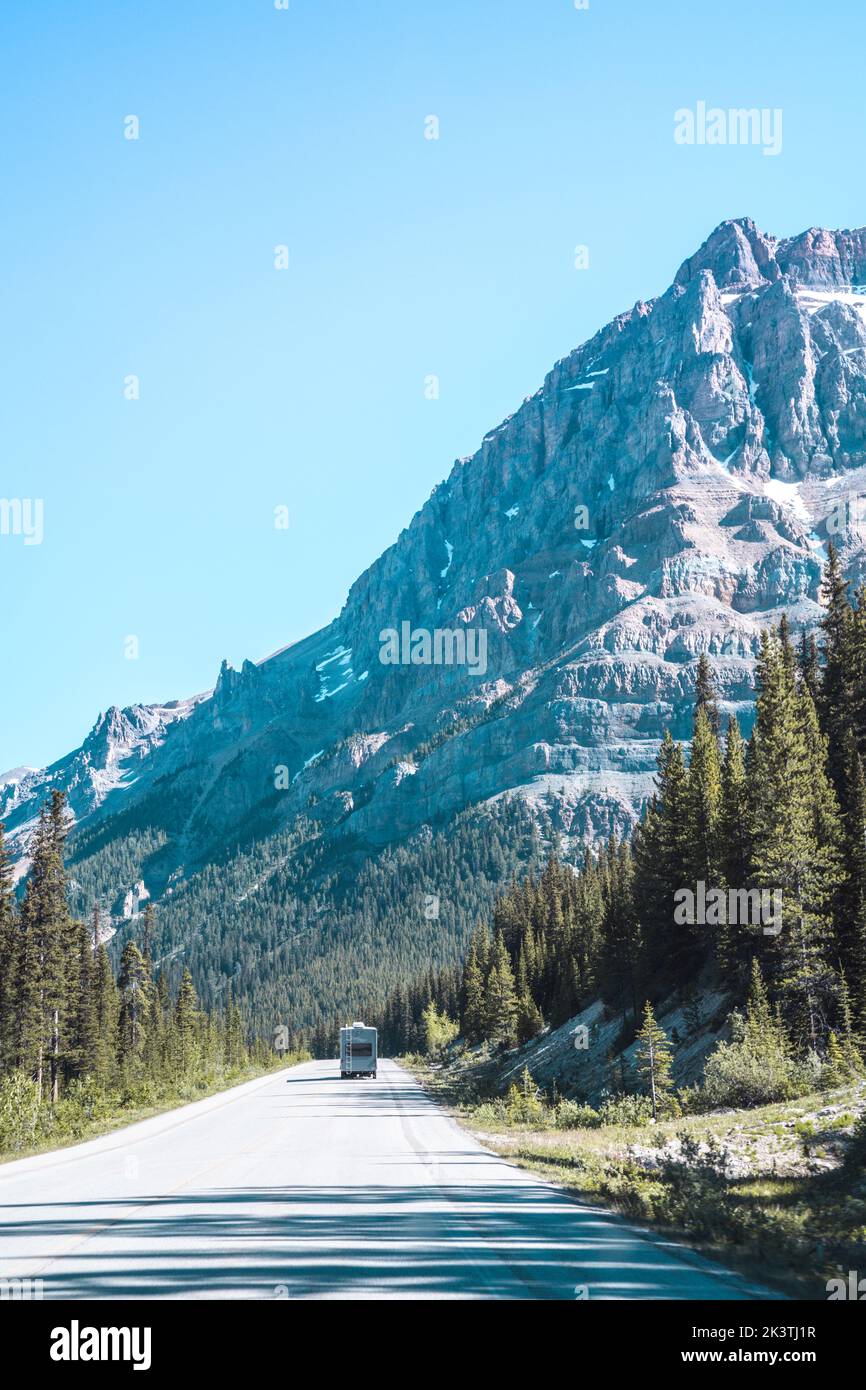 The Icefields Parkway, also known as Highway 93 road between Banff ...