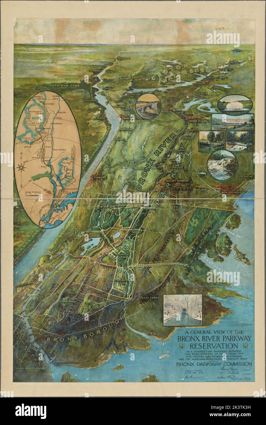 A general view of the Bronx River Parkway Reservation. Bird's eye view ...