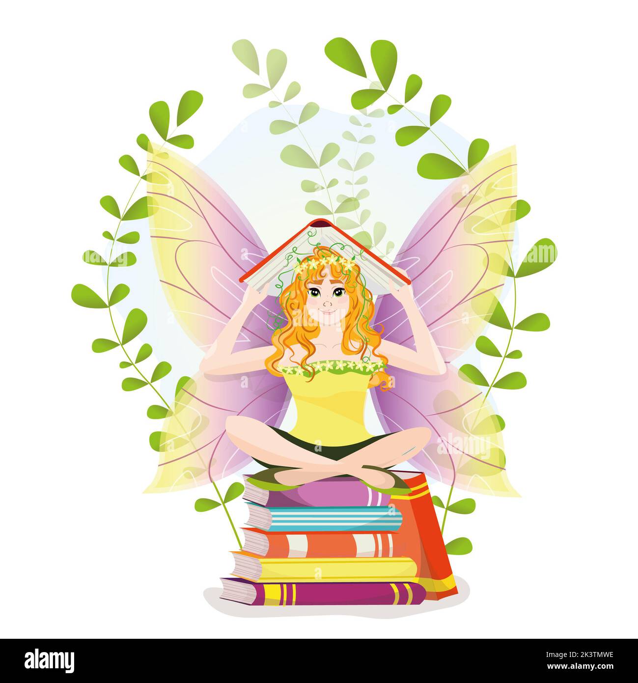 Cute Little Princess Kids Reading Fairy Tale Books Library Poster ...