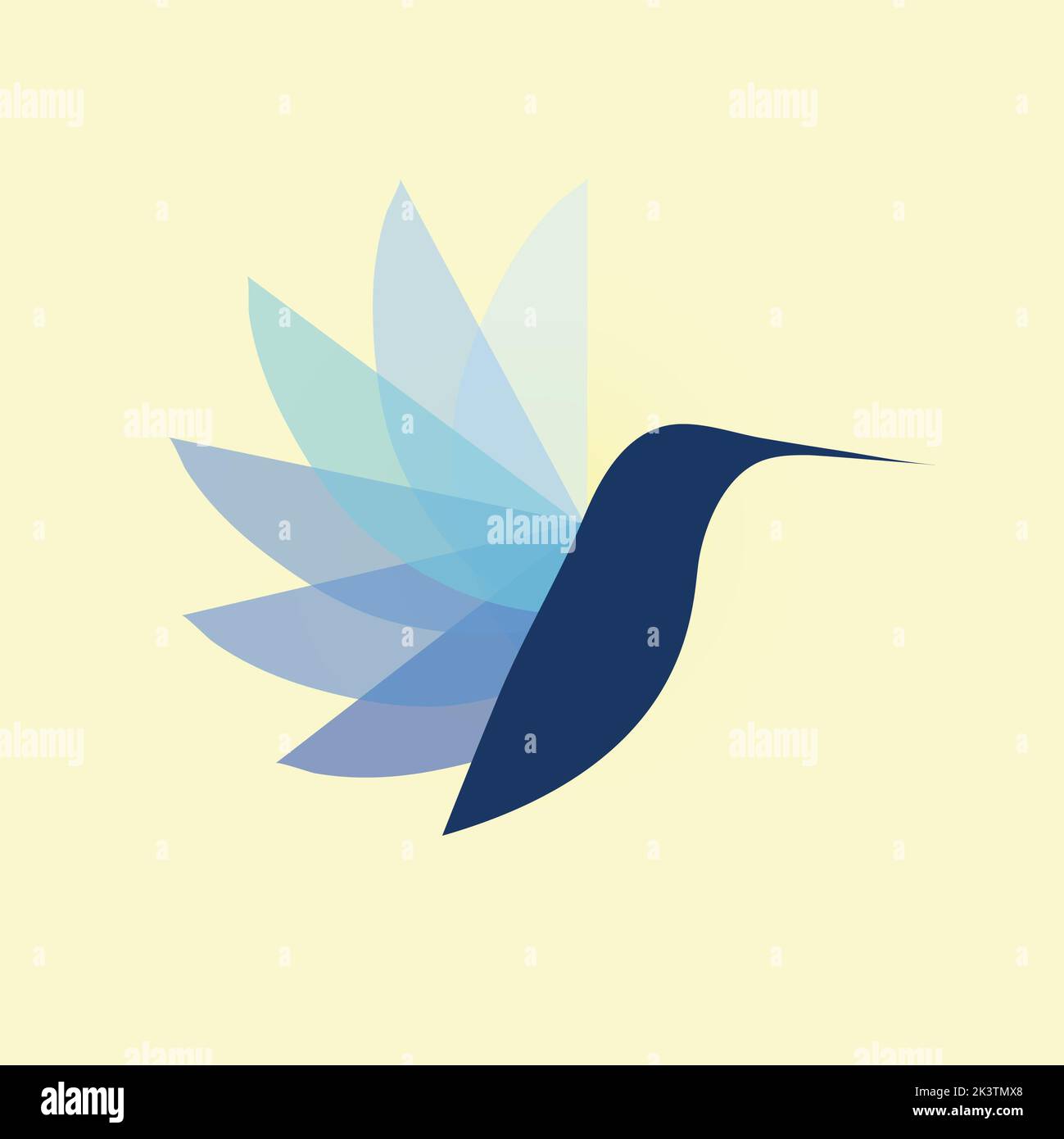 Decorative stylized hummingbird on white background Stock Photo - Alamy