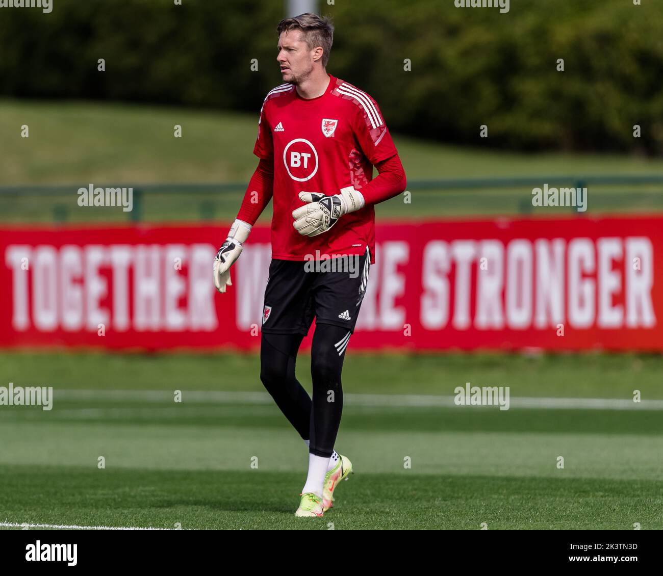 PONTYCLUN, WALES - 20 SEPTEMBER 2022: Wales' goalkeeper Wayne Hennessey ...