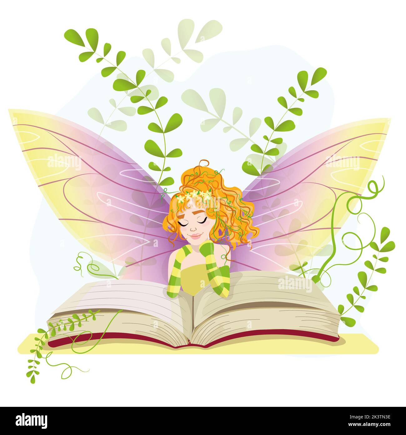 Cute Little Princess Kids Reading Fairy Tale Books Library Poster ...