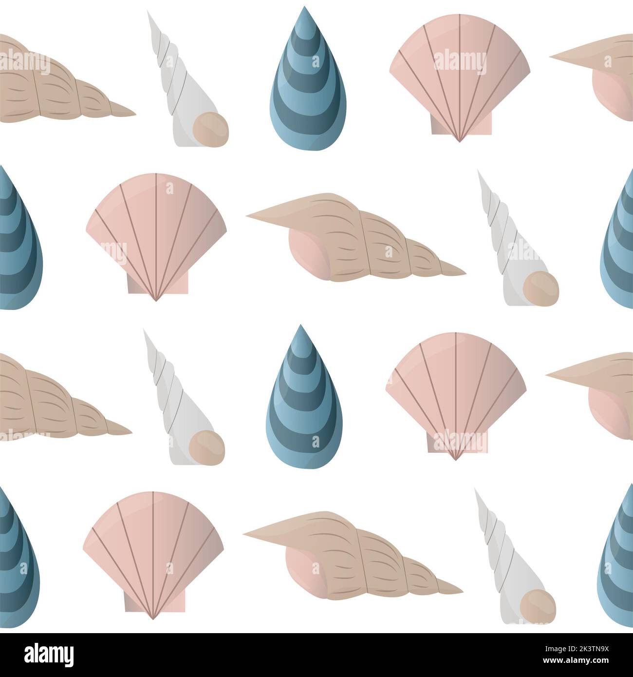Vector pattern with shells. Beautiful pearl gradient in delicate colors ...