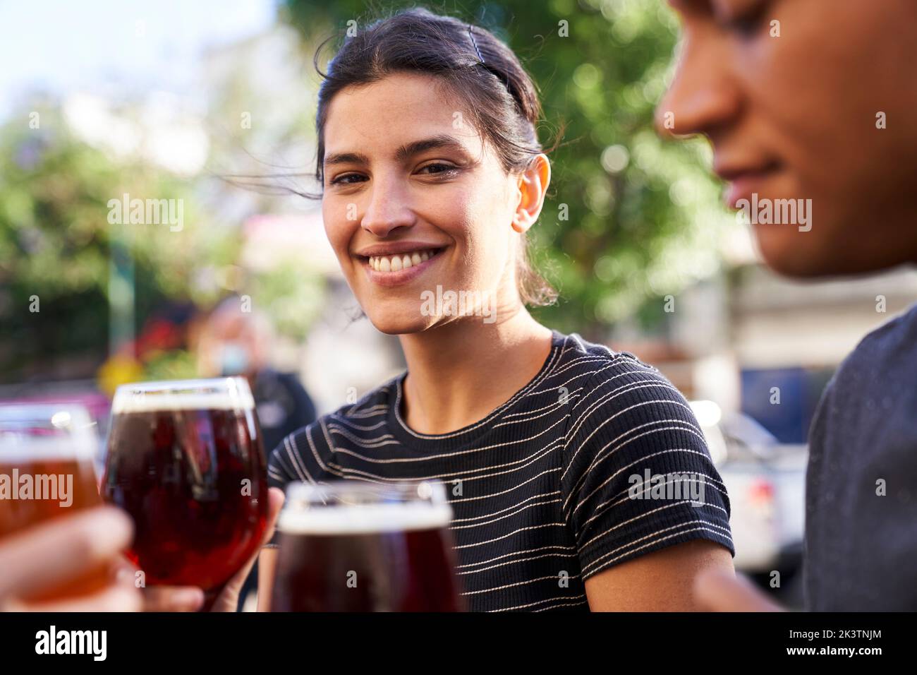 Woman holding hairclip hi-res stock photography and images - Alamy