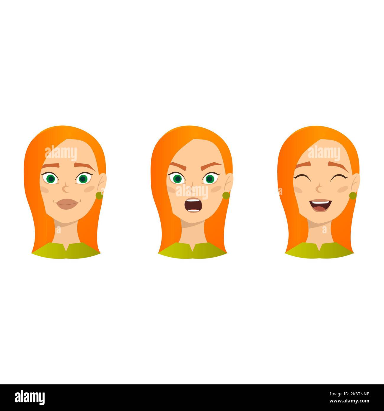 Woman with different facial expressions set Stock Photo - Alamy