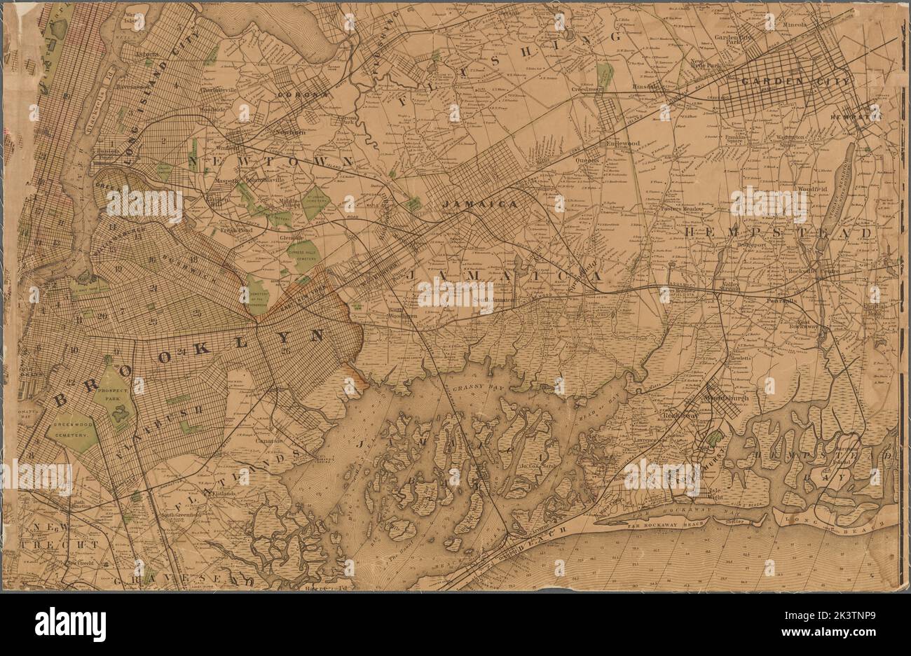 Driving road chart of the country surrounding New York City, embracing ...