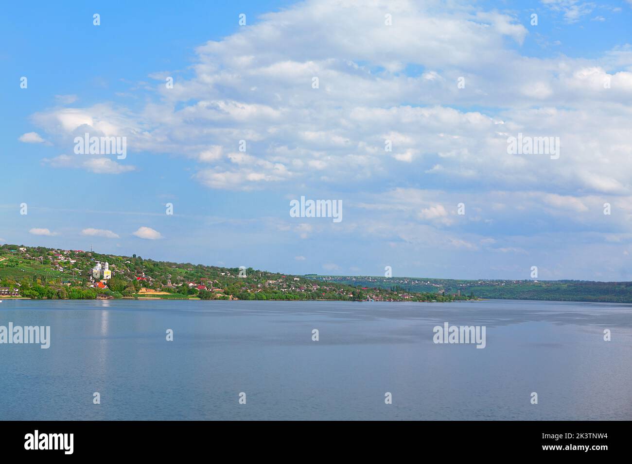 Rustic riverside scenery . Village Molovata in Moldova Stock Photo - Alamy