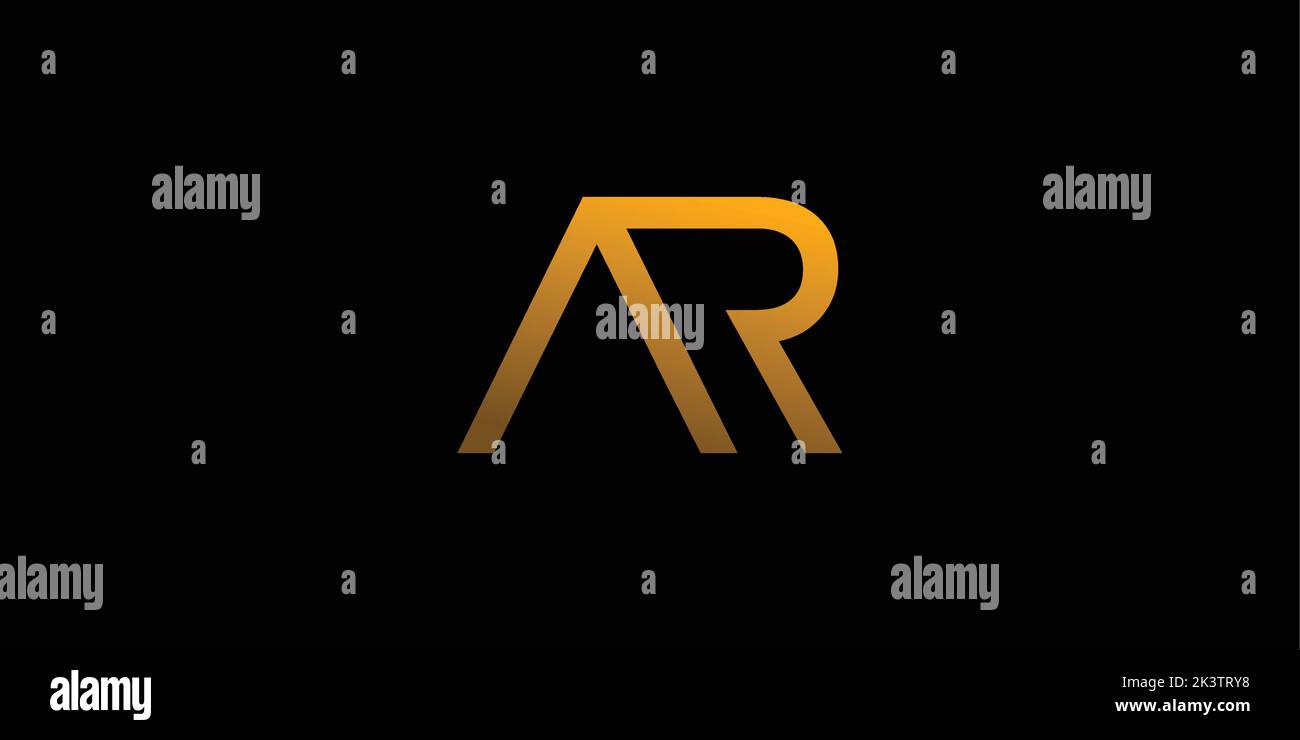 A simple illustration of a unique letter AR initial logo design Stock ...
