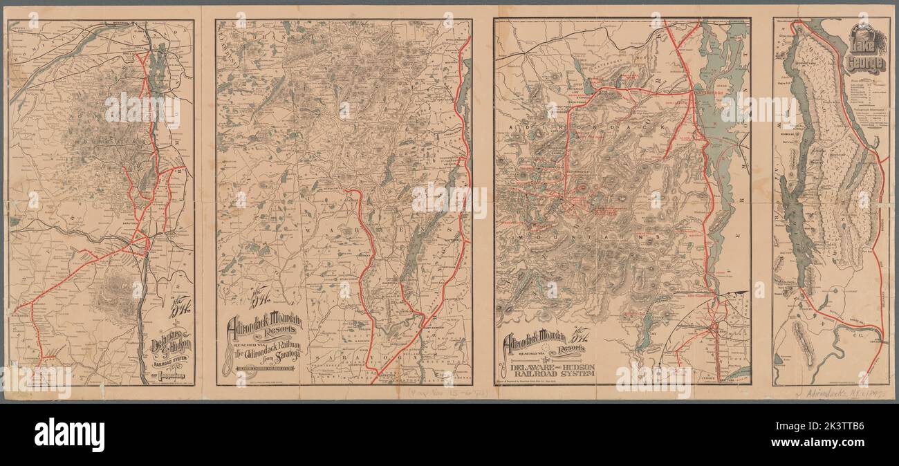 Maps showing the Delaware and Hudson Railroad system and connections ...