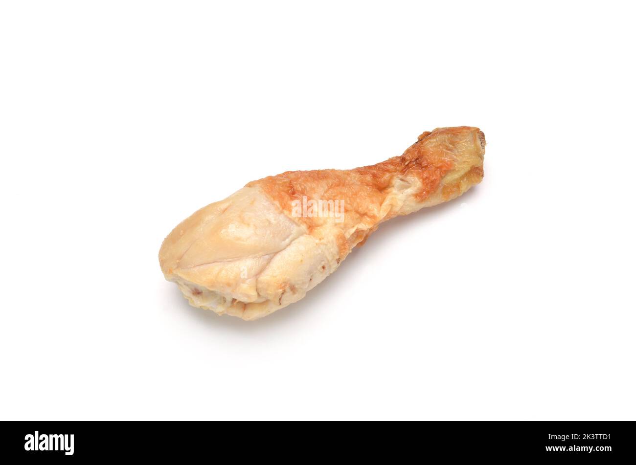 Single cooked chicken drumstick isolated on white background cut out ...