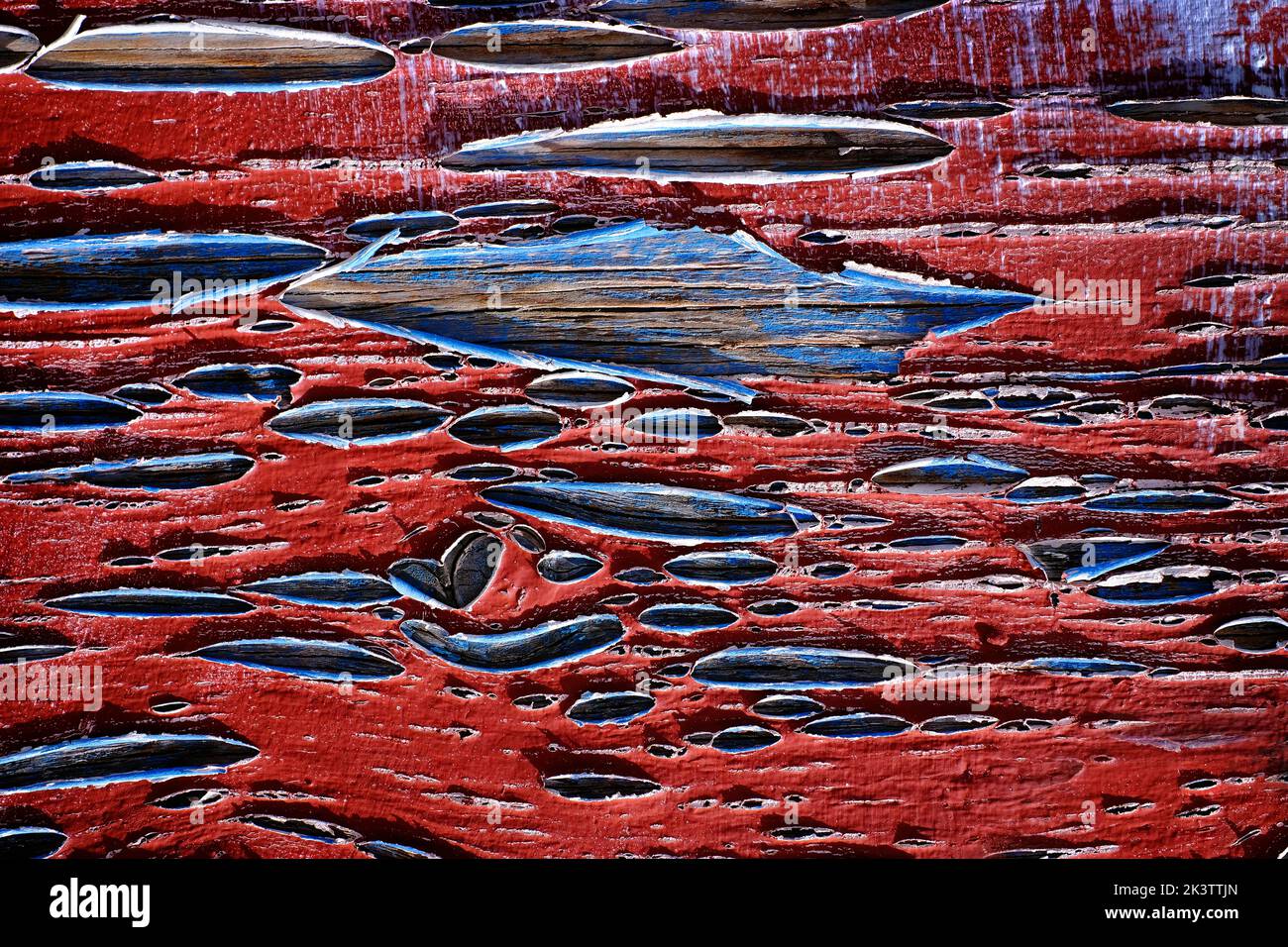 Chipped and peeling paint of old painted surface texture colors Stock ...