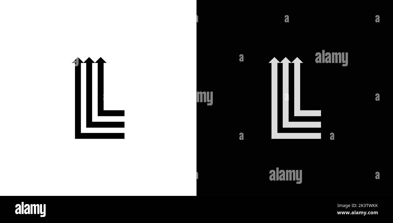 A unique and modern initial L letter direction logo design against a ...
