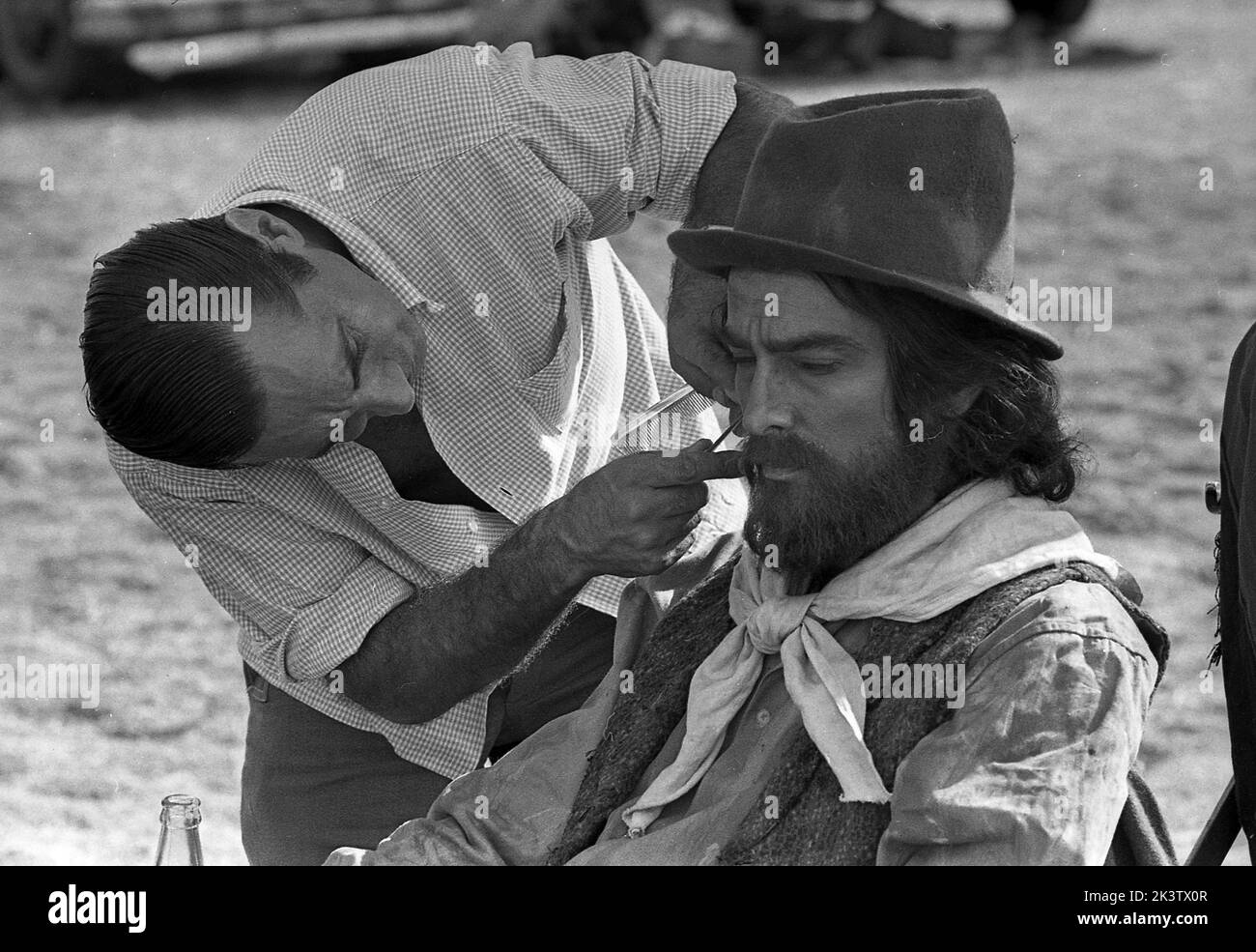 Alfredo Alcon, Argentinain actor, during a makeup session, Martin ...