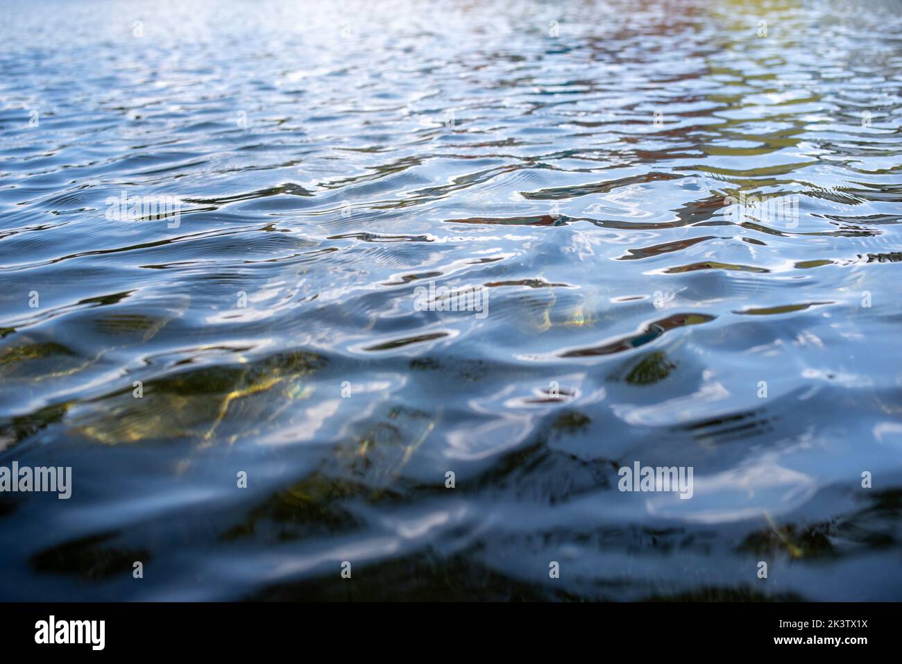 Blue calm lake water - background Stock Photo - Alamy