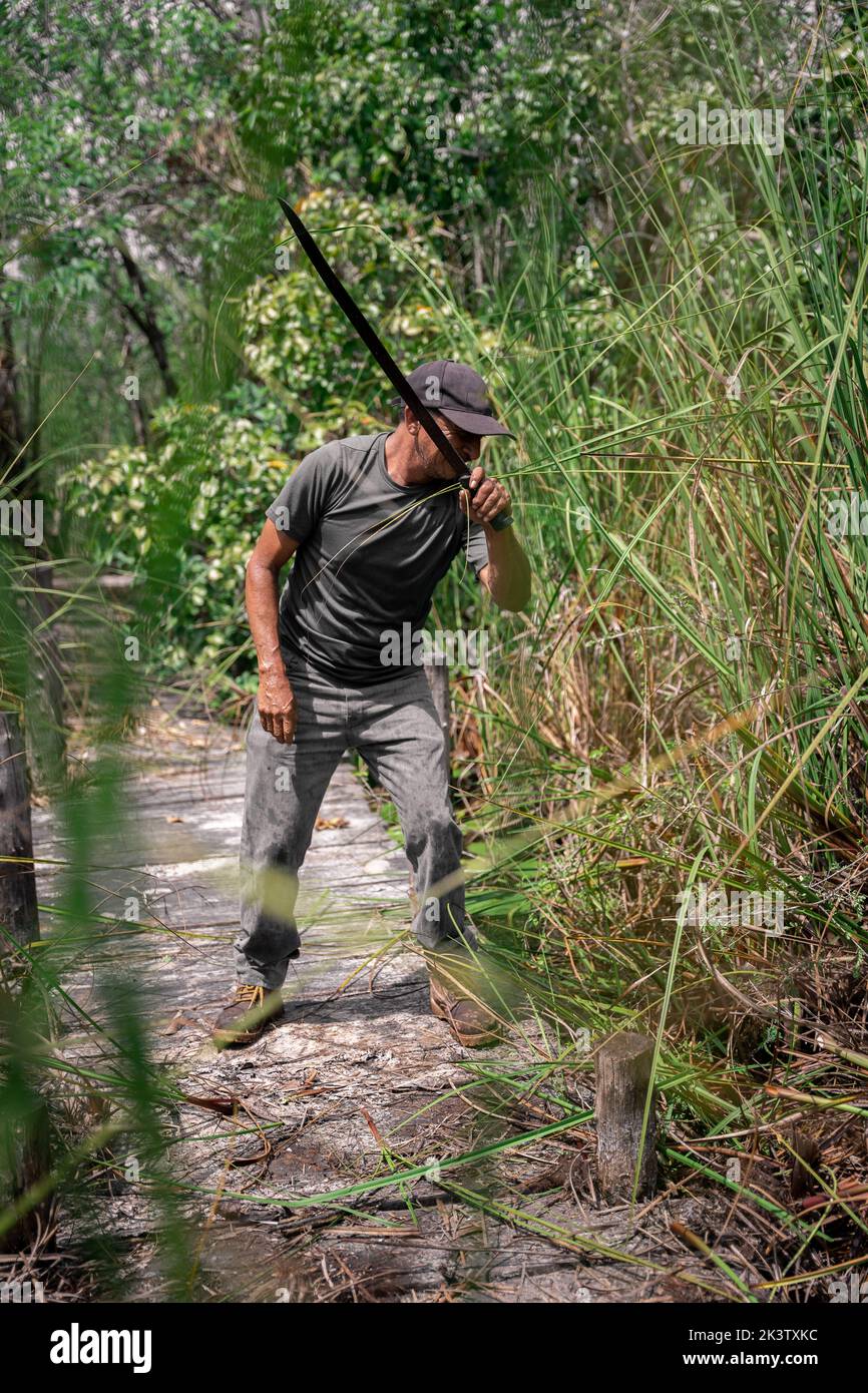 Man machete woods hi-res stock photography and images - Alamy