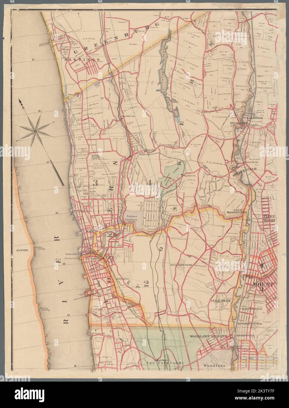 Map of upper New York City and adjacent country: showing the city above ...