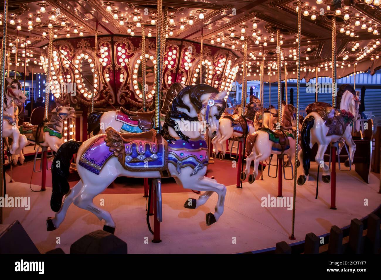 merry-go-round horse and pony round and round ride for kids Stock Photo ...