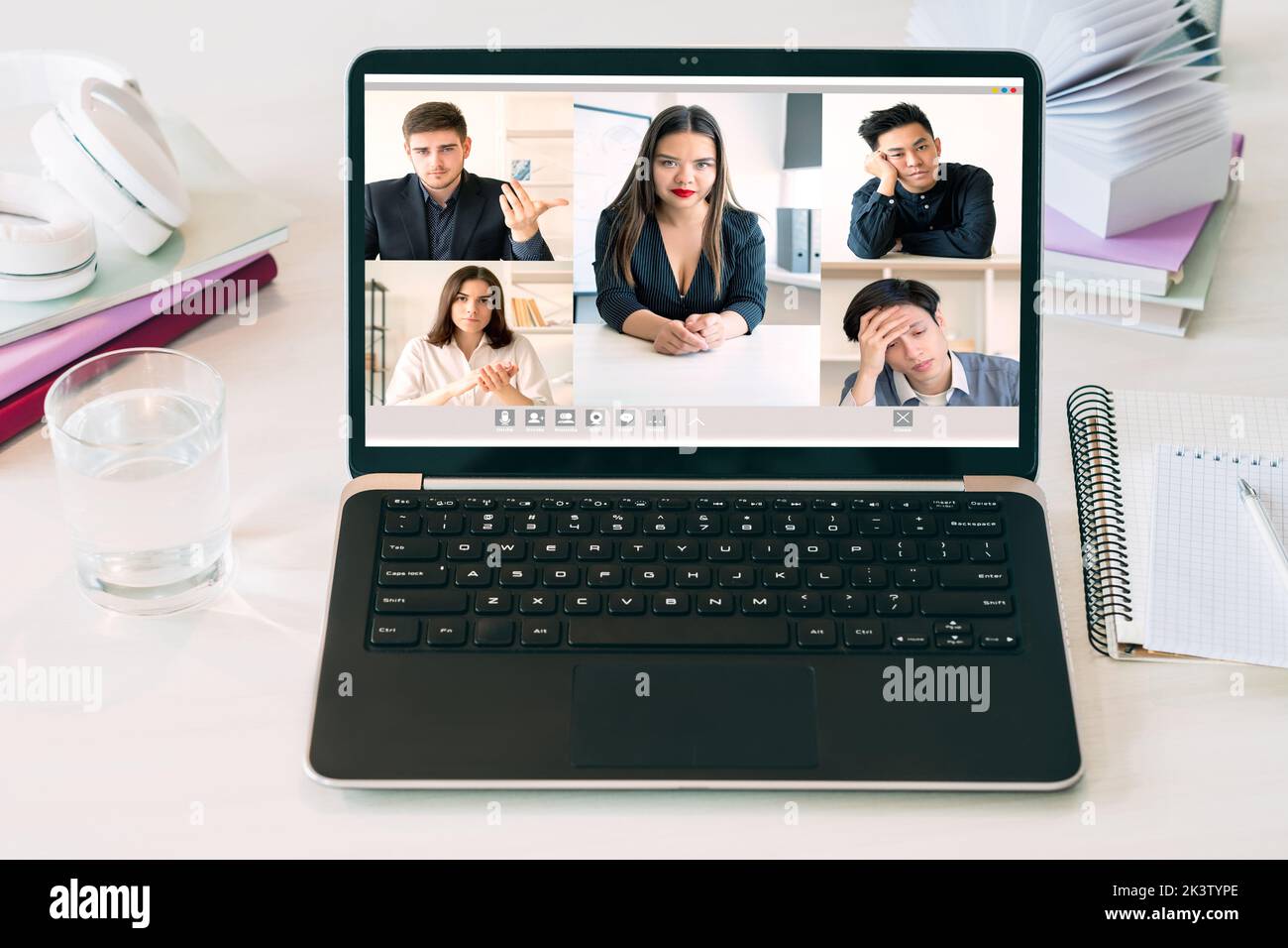 International video conference. Online meeting. Business webinar ...