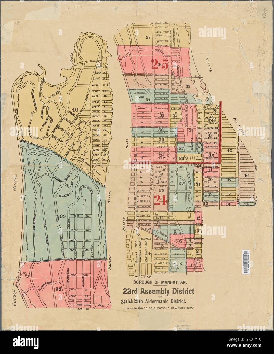 Borough of Manhattan: 23rd Assembly District and 24th & 25th Aldermanic ...