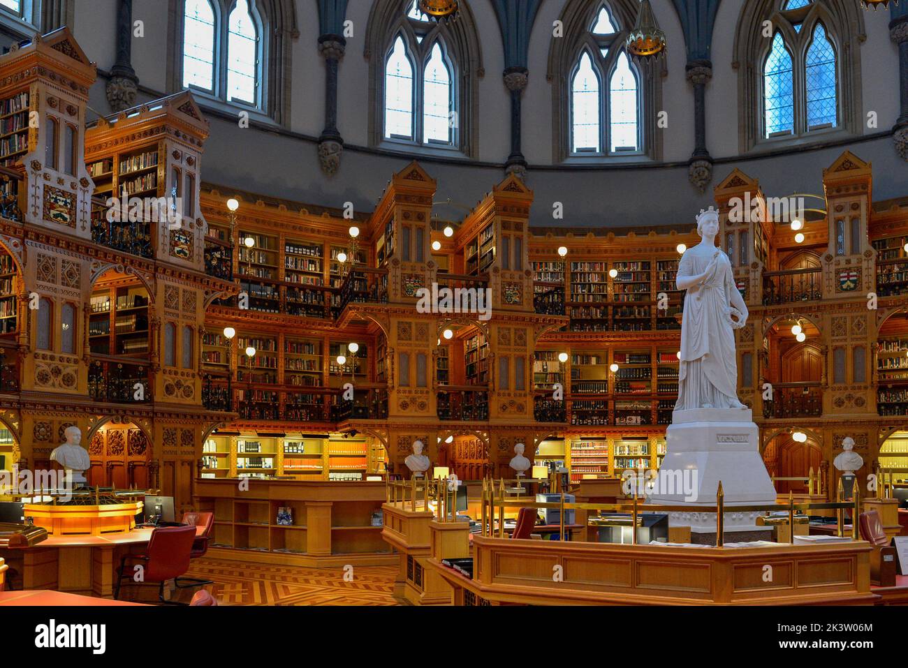 Ottawa, Canada. Queen Victoria in the Main Reading Room of the Library ...