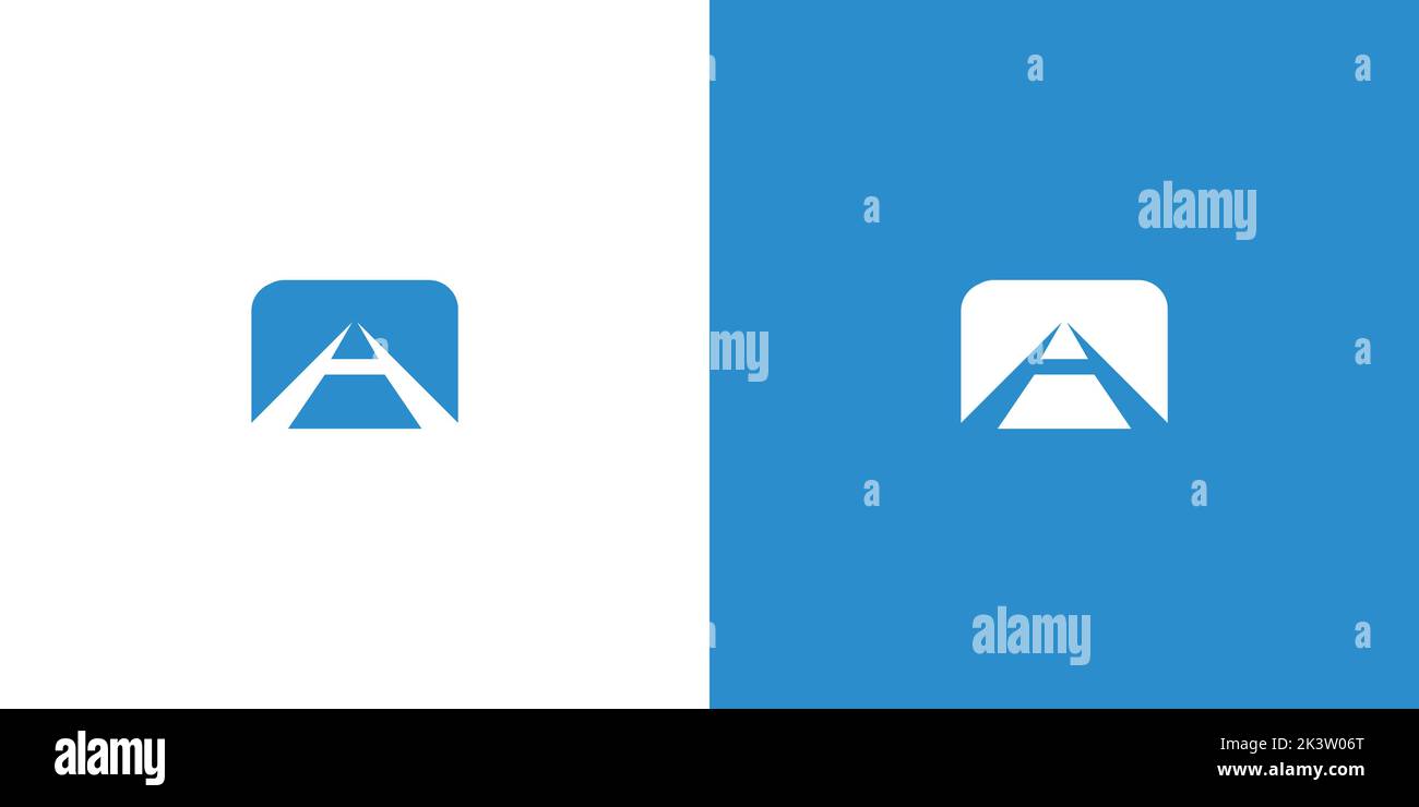 A unique and modern initial A letter logo design against a white and ...