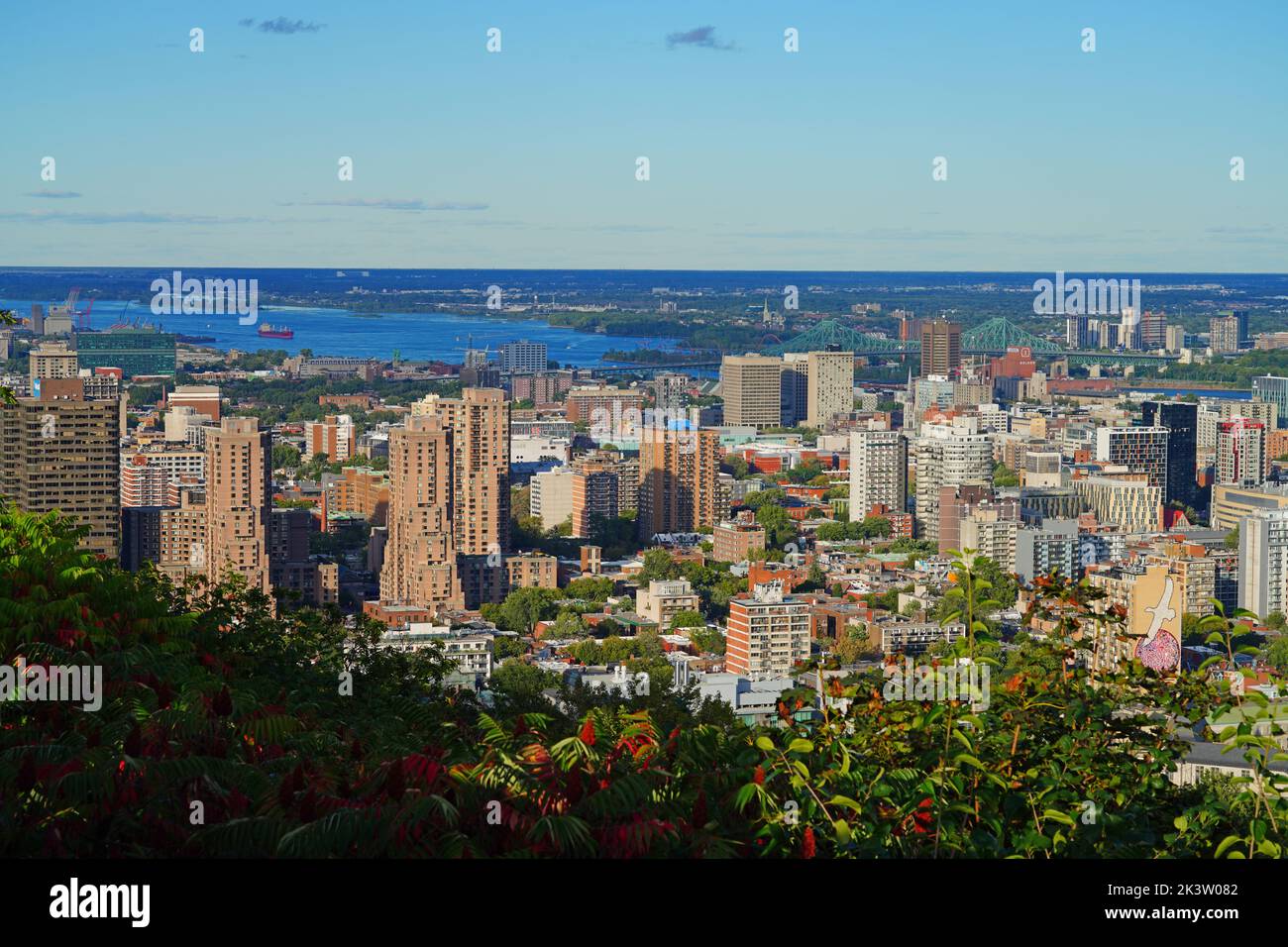 MONTREAL, CANADA -16 SEP 2022- Panoramic view of the city of Montreal ...