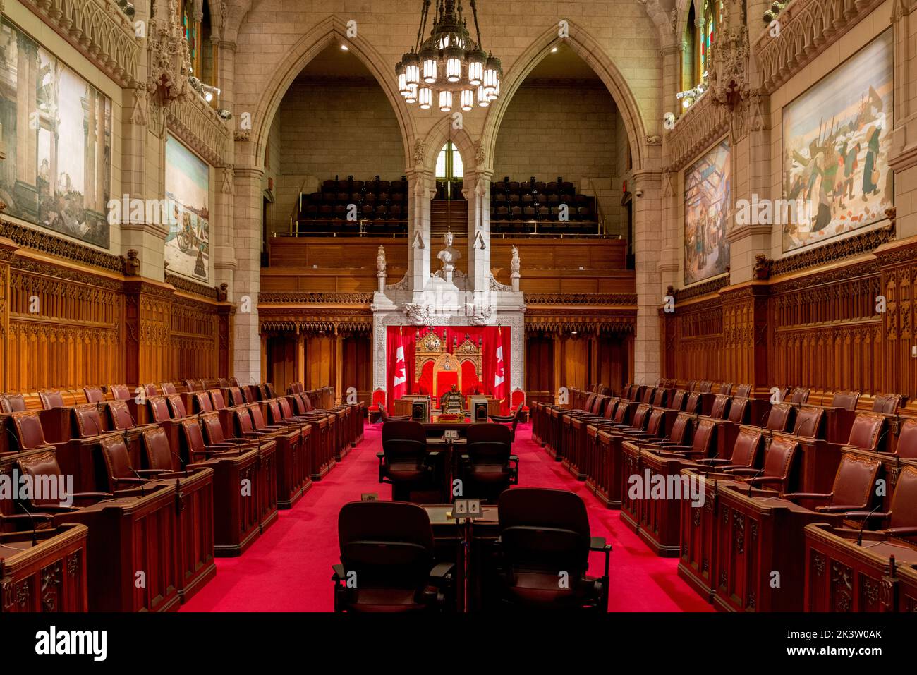 Senate Chamber of Canada in Centre Block building on Parliament Hill ...
