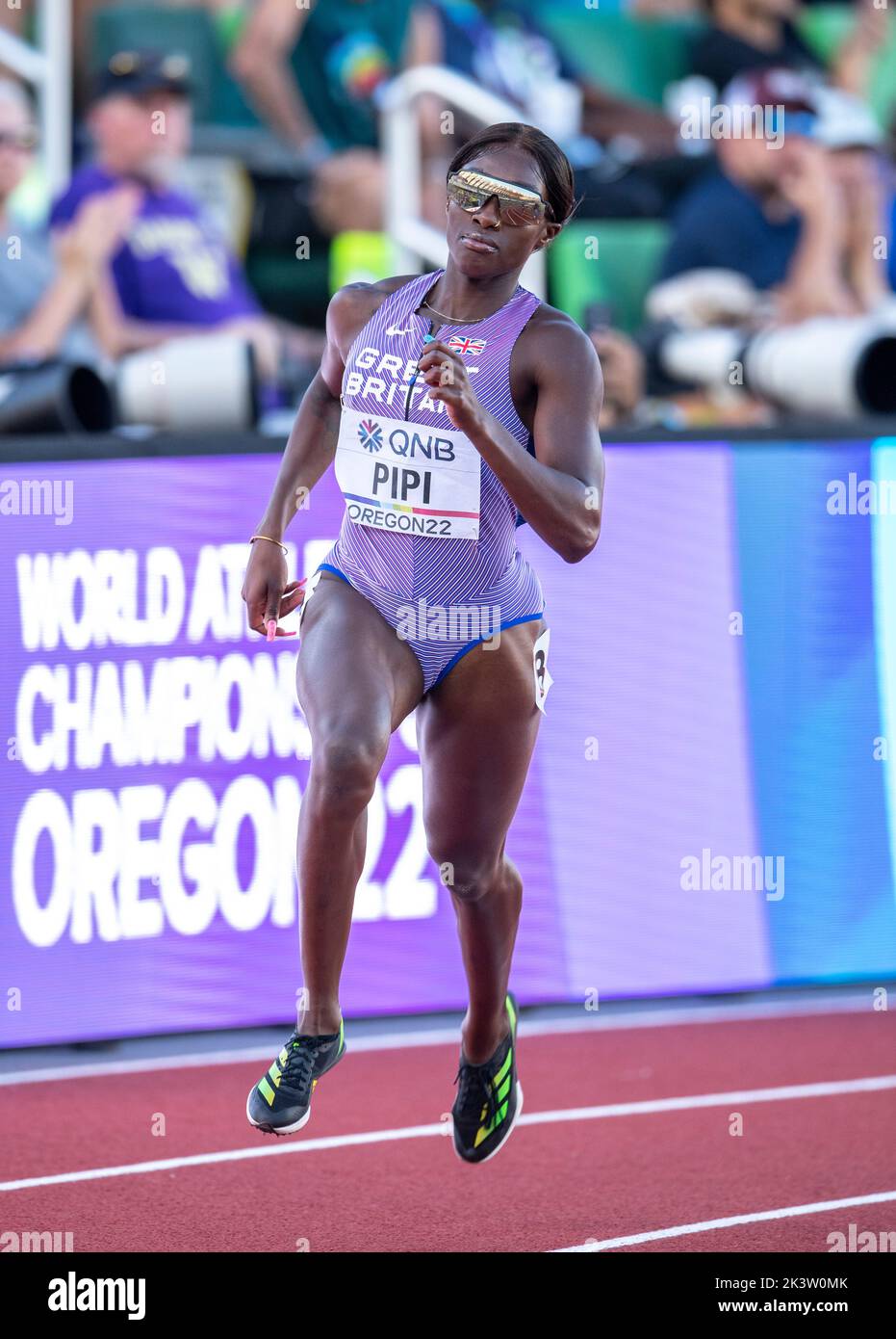 Ama Pipi of GB&NI competing in the women’s 400m semi finals at the World Athletics Championships ...