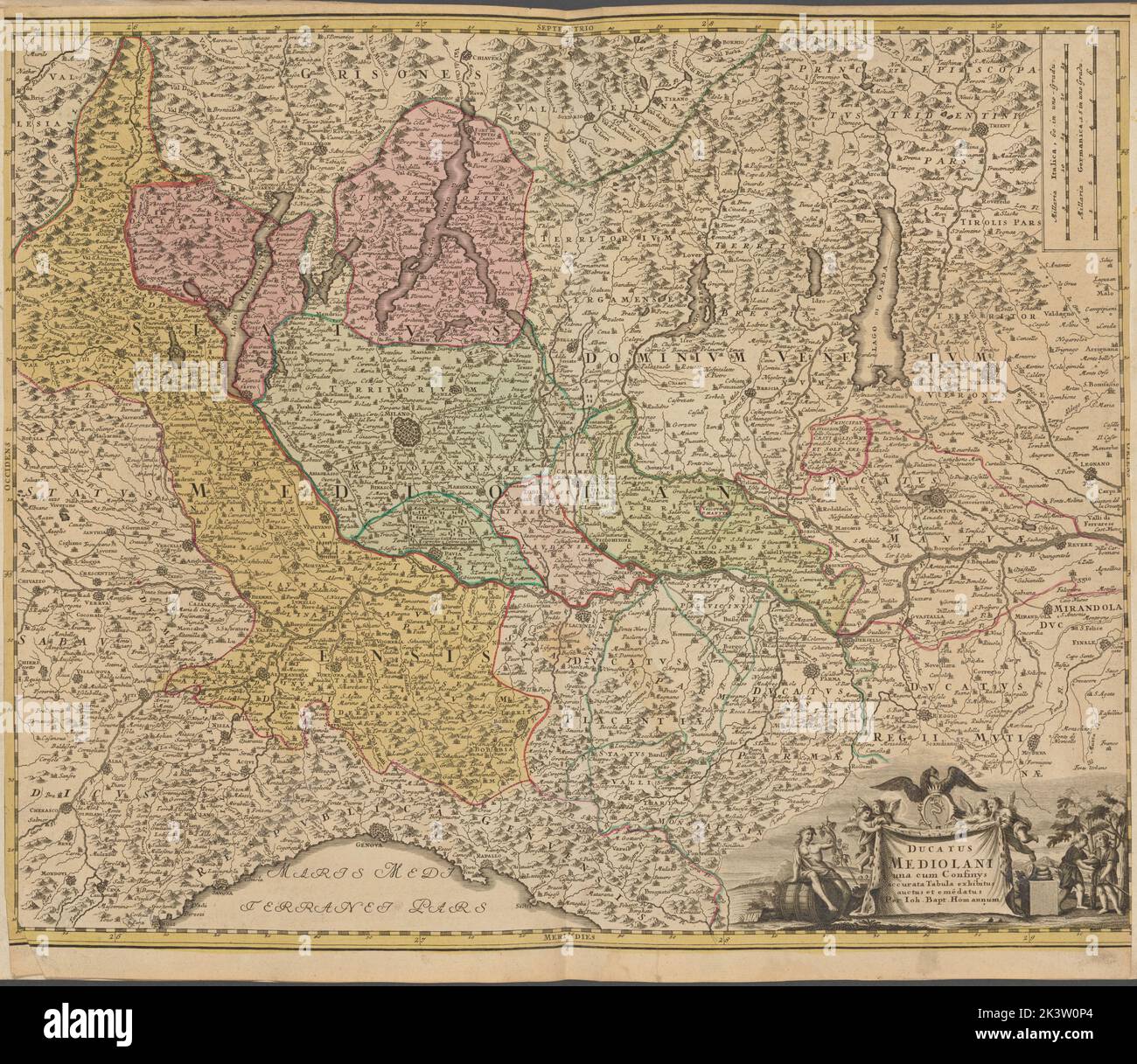 Ducatus Mediolani una cum Confinys accurata Tabula exhibitus auctus et ...