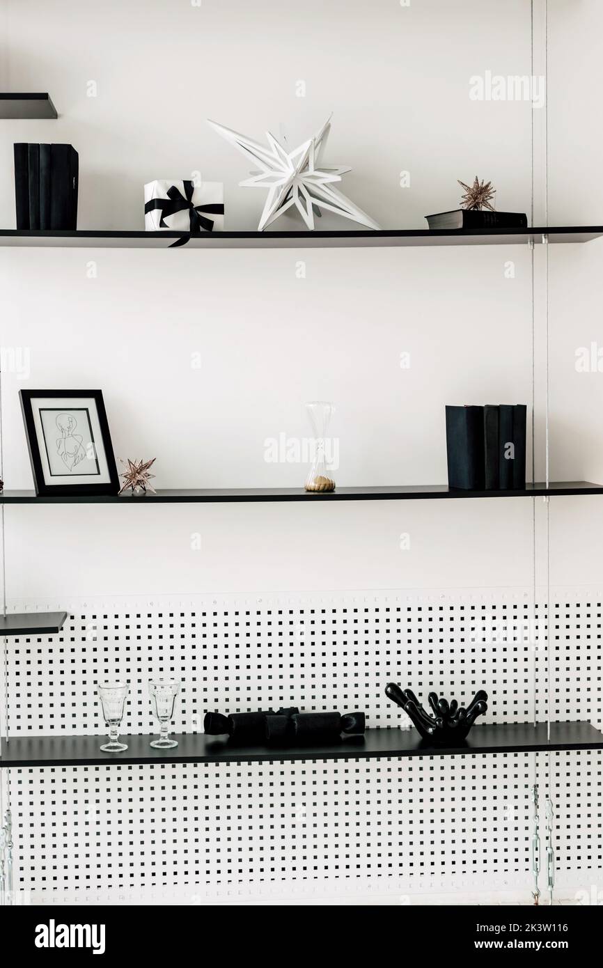 Modern interior minimalism black and white objects Stock Photo - Alamy