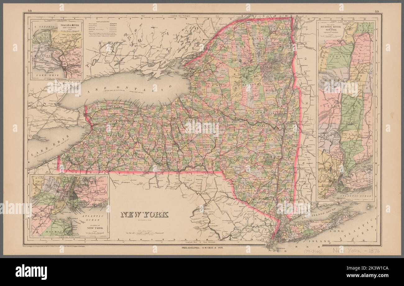 New York Cartographic. Maps. 1876. Lionel Pincus and Princess Firyal ...
