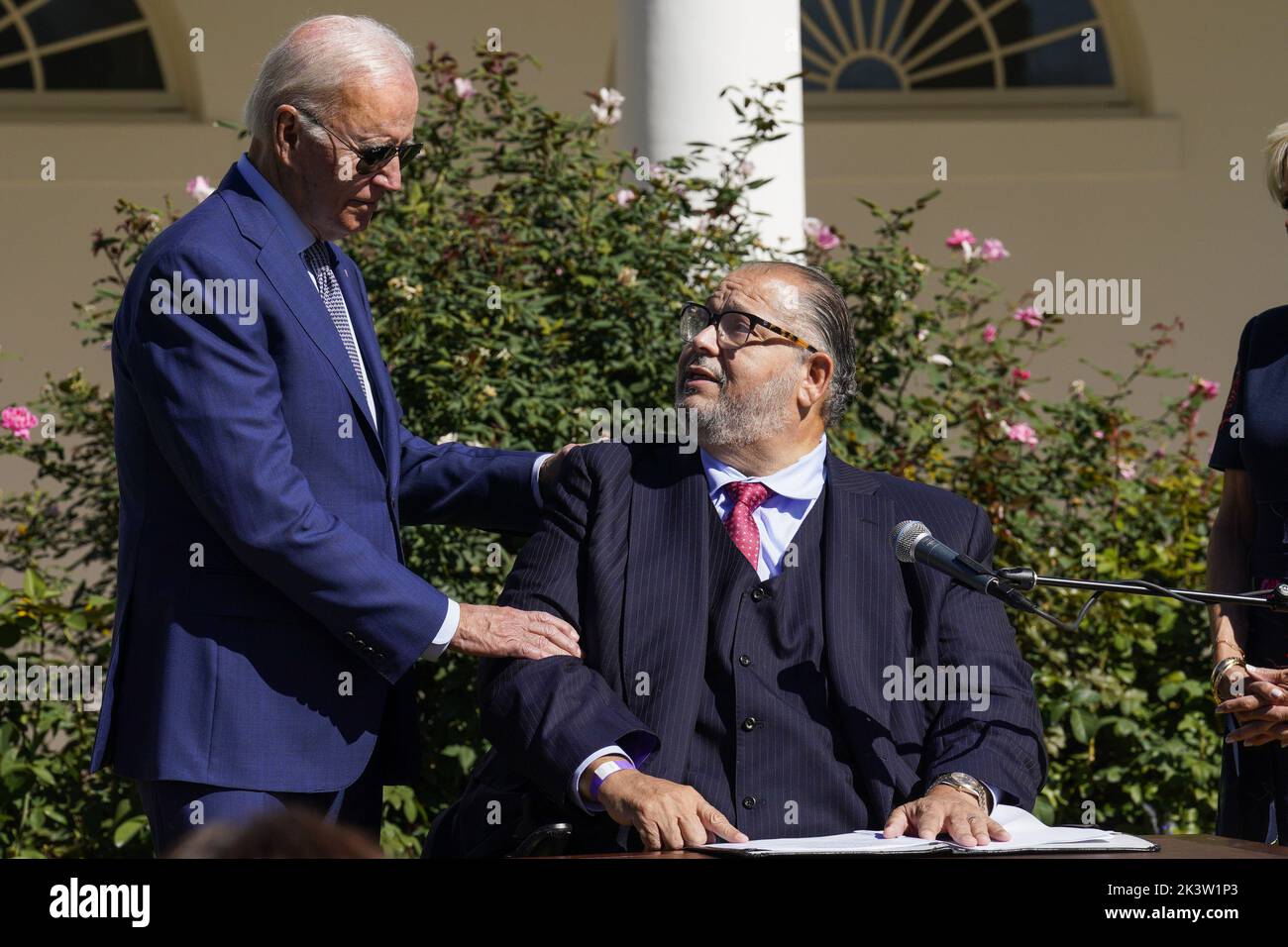 President Joe Biden and Mayor Tim Adams (Bowie, MD) speak before an ...