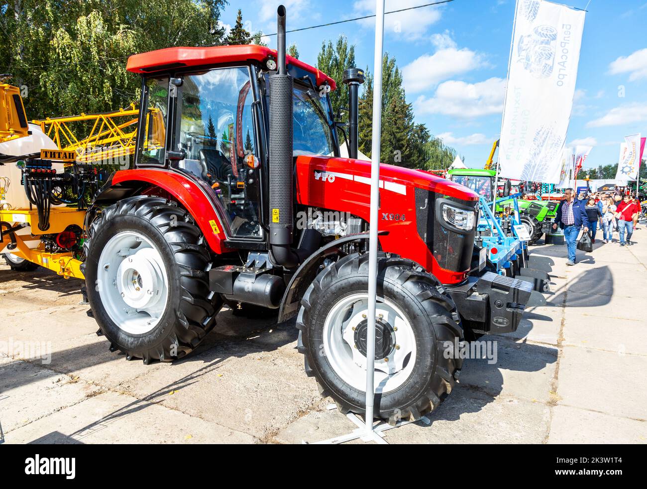 Samara, Russia - September 24, 2022: Agricultural wheeled tractor YTO ...