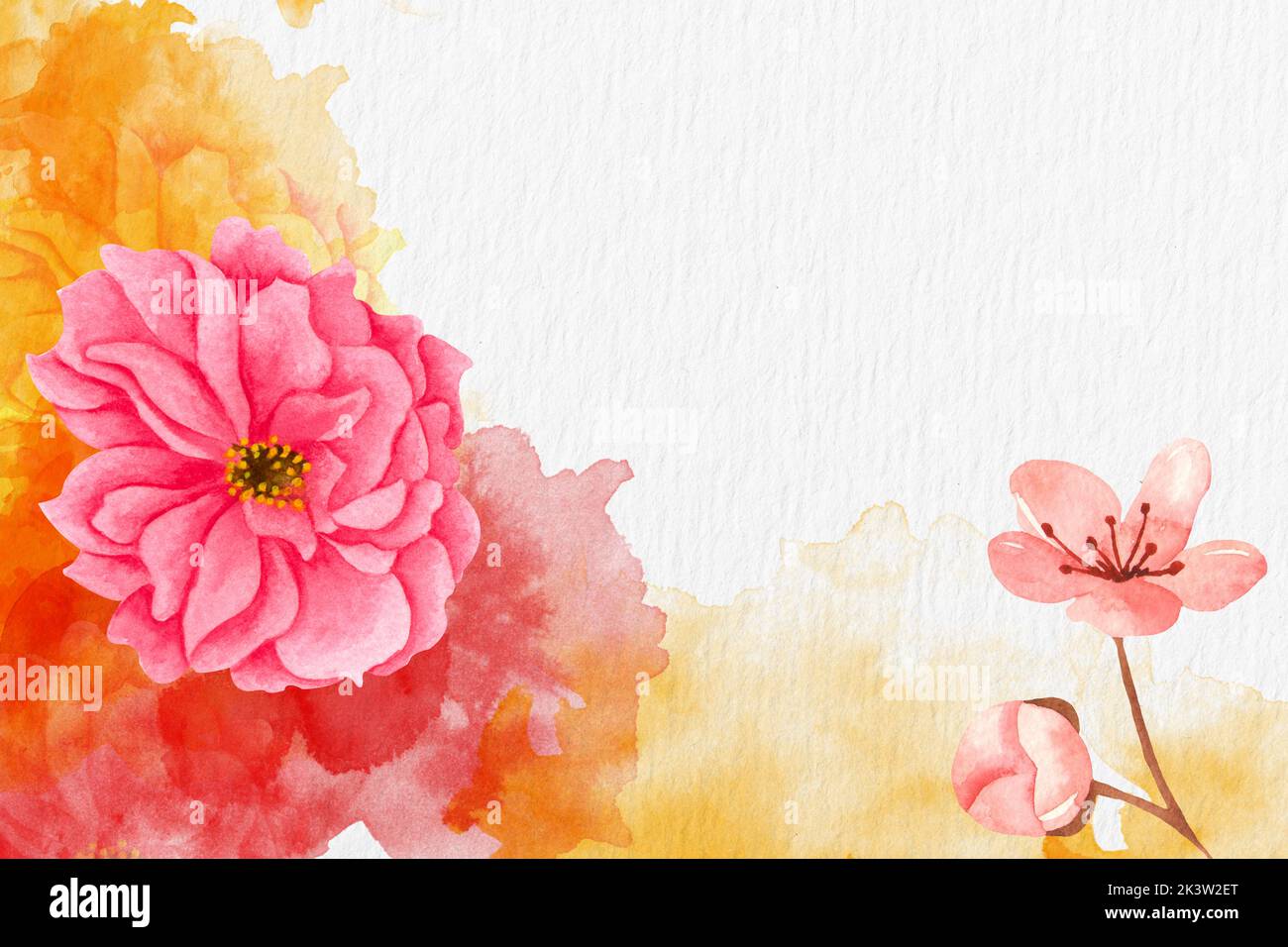 watercolor paper background texture. floral border background in green ...