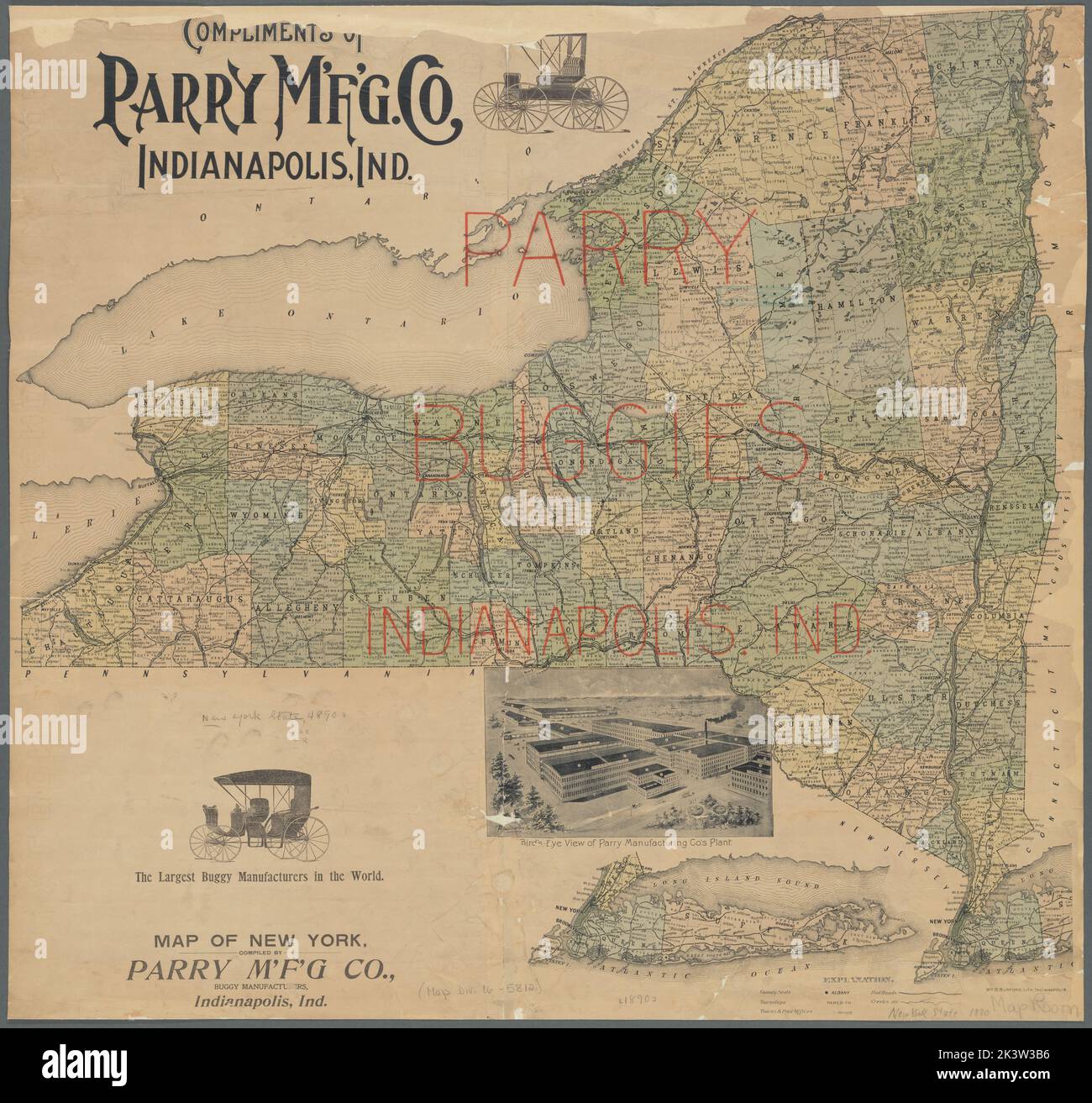 Map of New York State Cartographic. Maps. 1890 - 1890. Lionel Pincus ...